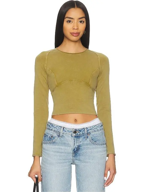 Free People We The Free Protagonist Long Sleeve - Green Moss