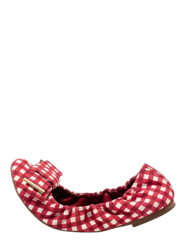 LOUIS VUITTON Check-print Ballet Flats - Red