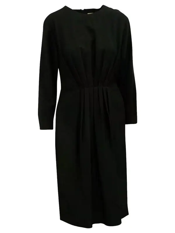 Dries Van Noten Pleated Long-sleeve Dress - Black