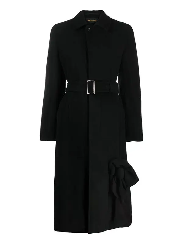 Comme Des Garçons Long Belted Coat - Black