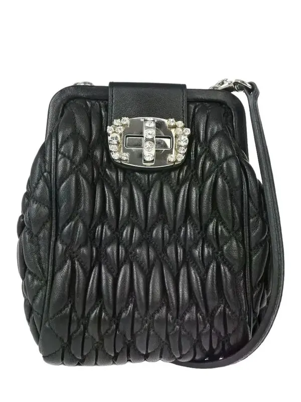 Miu Miu 2010s Matelassé Shoulder Bag - Black