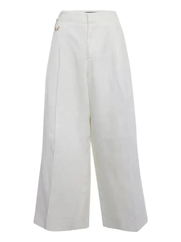 Jacquemus Pleated Linen Trousers - White