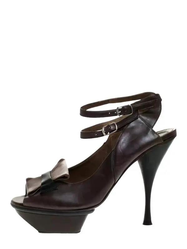 Marni 120mm Platform Peep-toe Sandals - Brown