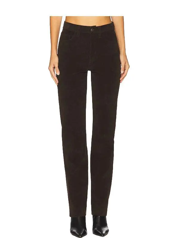 Joe's Jeans Margot Slim Vegan Suede Pant - Dark Chocolate