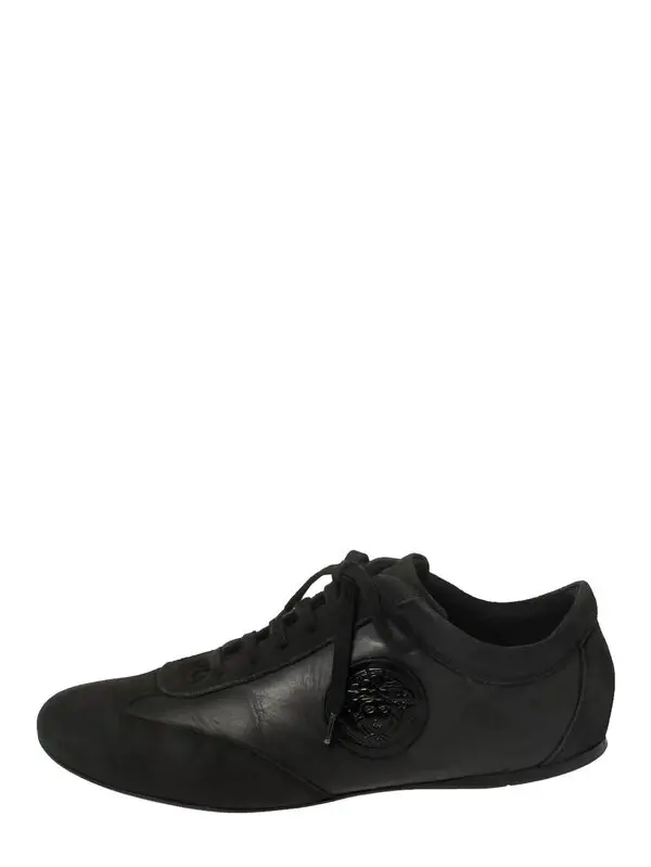 Versace Medusa Head Leather Sneakers - Black