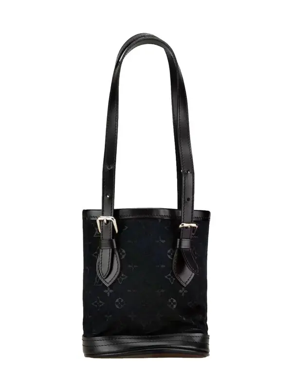 LOUIS VUITTON 2001 Monogram Mini Satin Bucket Bag - Black
