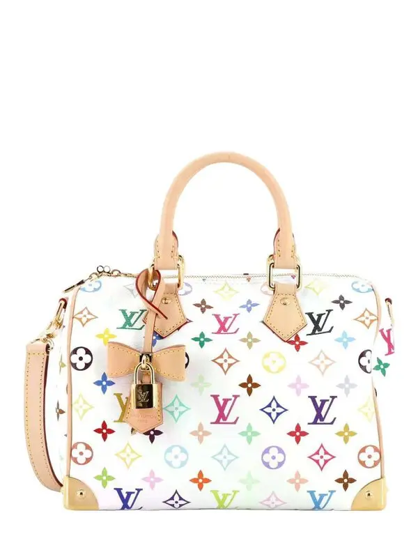 LOUIS VUITTON X Takashi Murakami Speedy Soft Bandouliere 25 Satchel - White