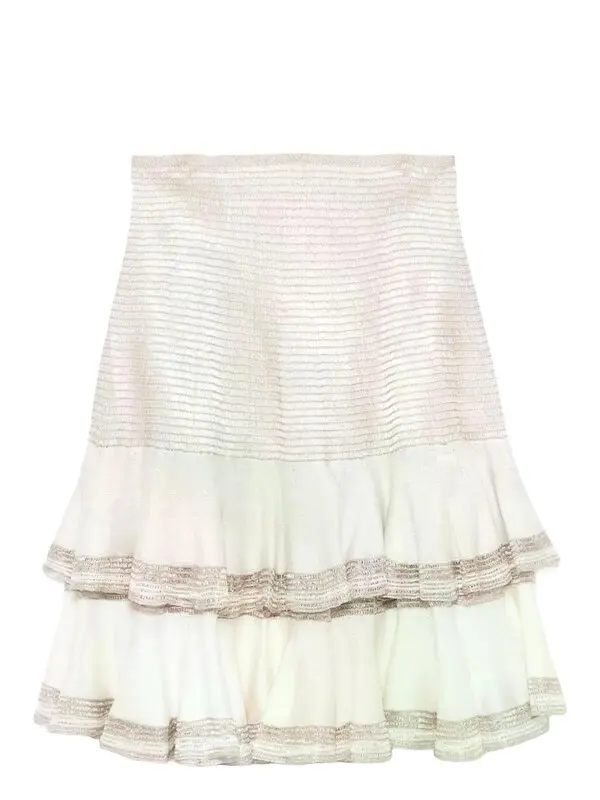 Alaïa 2000s Ruffled Skirt - Neutrals