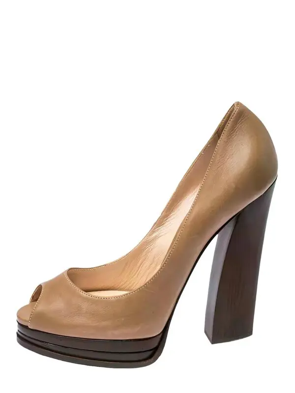 Casadei 140mm Peep-toe Platform Pumps - Brown