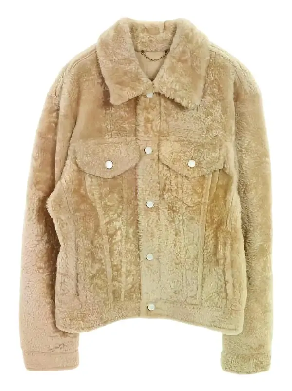 LOUIS VUITTON 2010s Buttoned Shearling Jacket - Neutrals