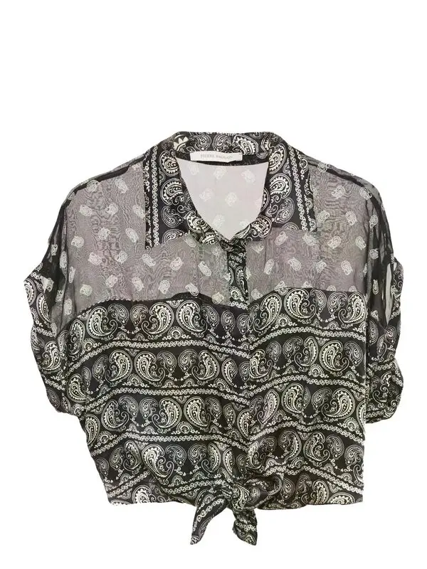 Pierre Balmain Vintage Paisley-print Silk Top - Black