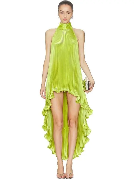 L'IDEE Caribbean Mini Dress - Lime Gloss