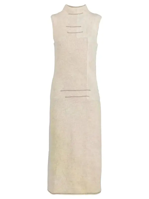 VOYAGE ET CIE High-neck Patchwork Dress - Neutrals