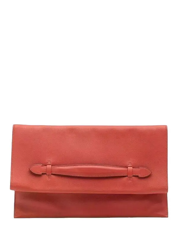 Hermès 2015 Evercolor Pliplat Clutch Bag - Red