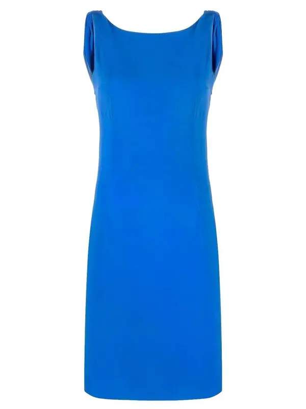 Dior 2010s Draped Back Sleeveless Dress - Blue