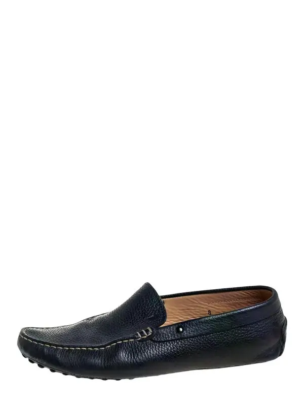 TOD'S Textured-leather Loafers - Blue