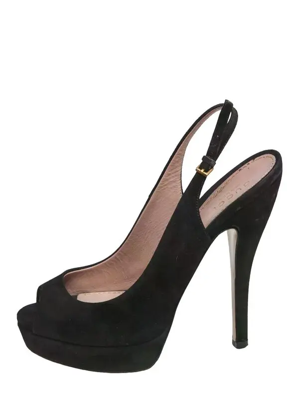 Gucci 130mm Peep-toe Slingback Pumps - Black