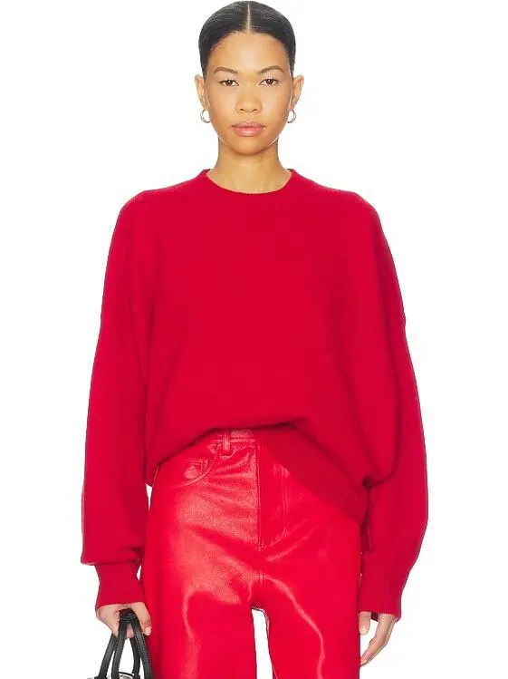 RÓHE Brushed Wool Crewneck Sweater - Rosso