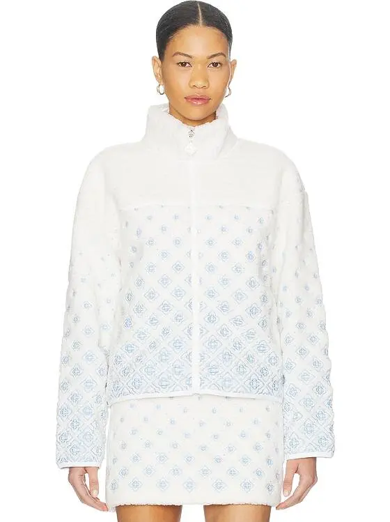 Casablanca Embroidered Fleece - White