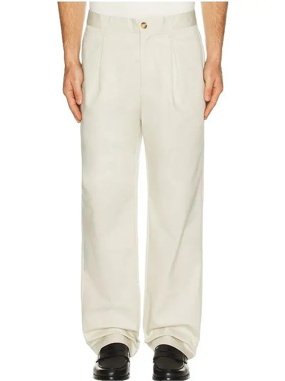 MALBON Reverse Pleat Trousers - Ivory