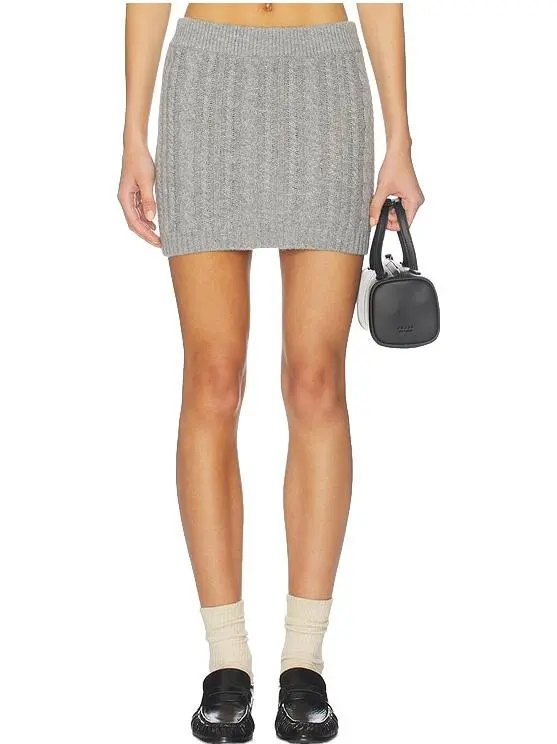 AEXAE Cashmere Cable Mini Skirt - Dark Grey