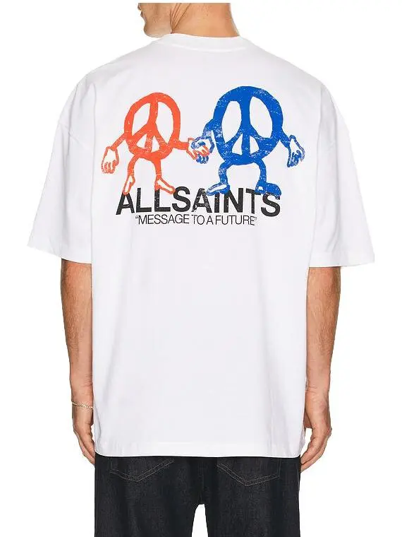 ALLSAINTS Bedfellow Crew Neck Tee In White - Optic White
