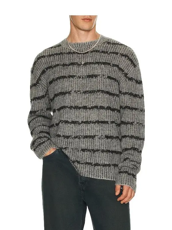 ALLSAINTS Dissolved Crew Neck Sweater - Grey & Black