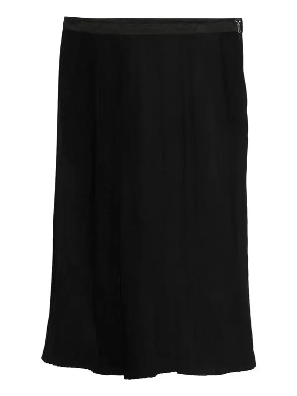 Dior 1970s Wool Midi Skirt - Black