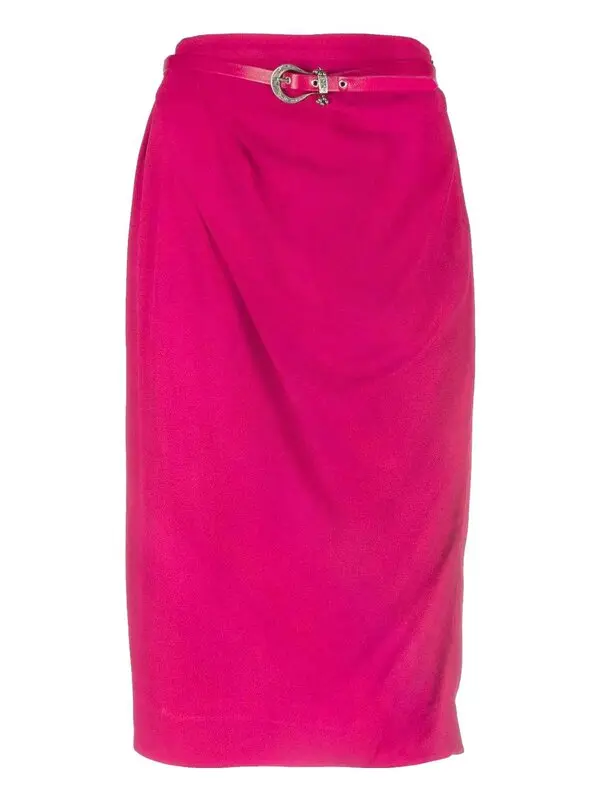 Dior 2010 Belted Draped Skirt - Pink