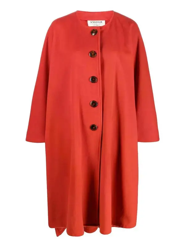 A.N.G.E.L.O. VINTAGE CULT 1980s Collarless Wool-blend Coat - Red