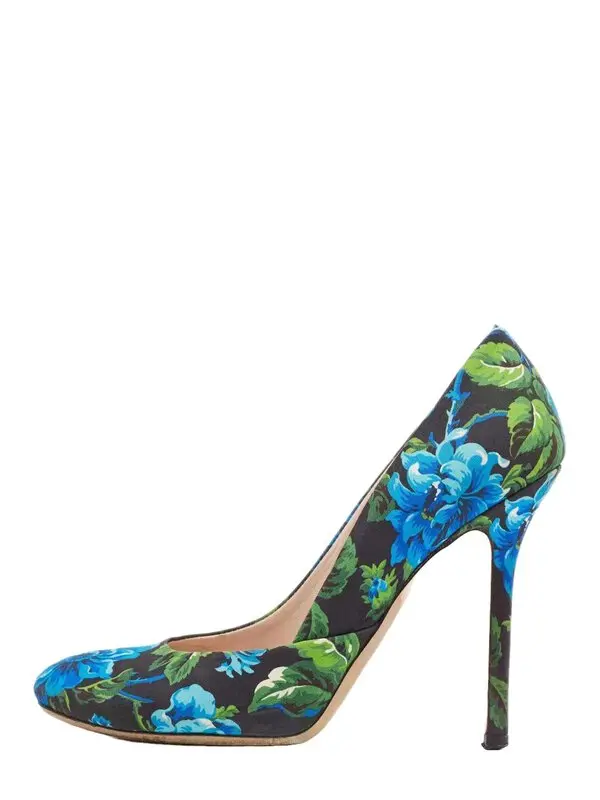 Miu Miu 85mm Floral-print Pumps - Black