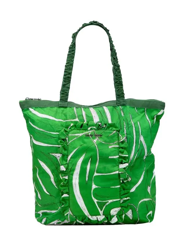 Miu Miu Pre-owned 2010-2015 Printed Ivy Tote Bag - Green