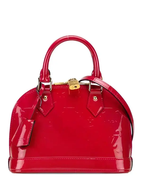 LOUIS VUITTON Monogram Vernis Alma Bb Satchel - Red