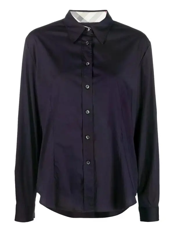 Burberry Long-sleeved Button-up Shirt - Purple