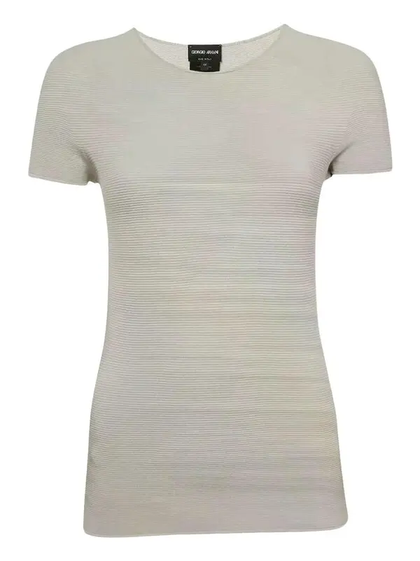 Giorgio Armani Ribbed Cotton T-shirt - Grey