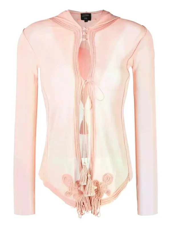 Jean Paul Gaultier 2000s Embroidered Sheer Blouse - Pink