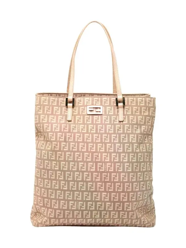 Fendi 2000-2010 Zucchino Canvas Tote Bag - Pink
