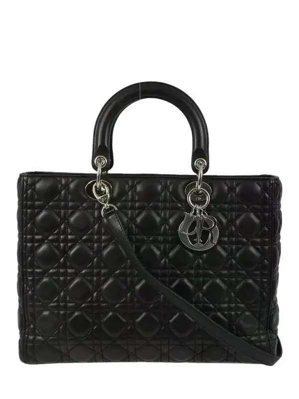 Dior Cannage Lady Two-way Handbag - Black