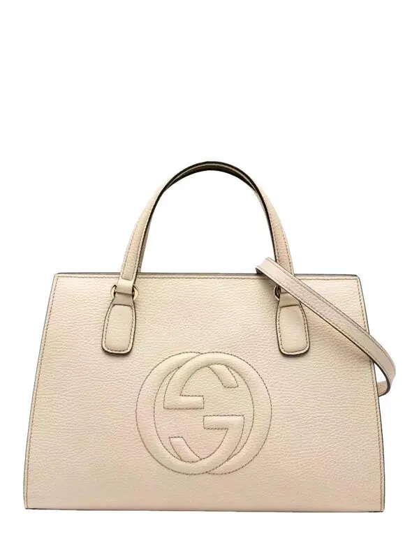Gucci Leather Soho Satchel - White