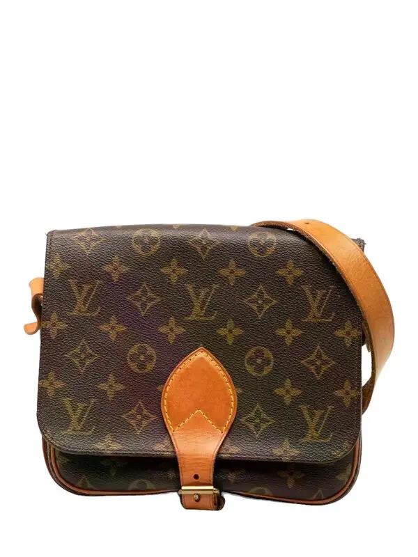 LOUIS VUITTON 1990 Monogram Cartouchiere Mm Crossbody Bag - Brown