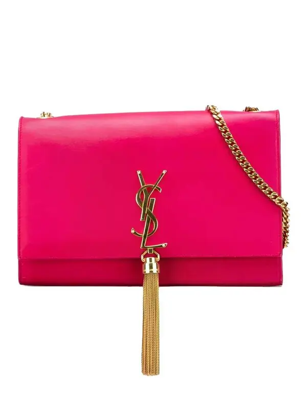 Saint Laurent 2014 Medium Smooth Calfskin Classic Monogram Kate Tassel Crossbody Bag - Pink