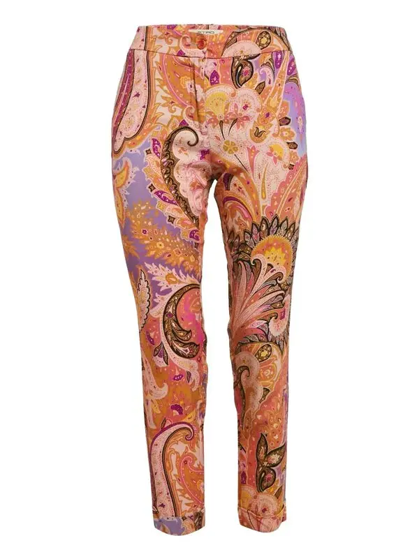 Etro Paisley-print Straight-leg Trousers - Orange