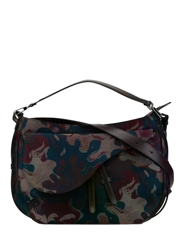 Dior Pre-owned 2021 Peter Doig Camouflage Soft Saddle Bag - Brown