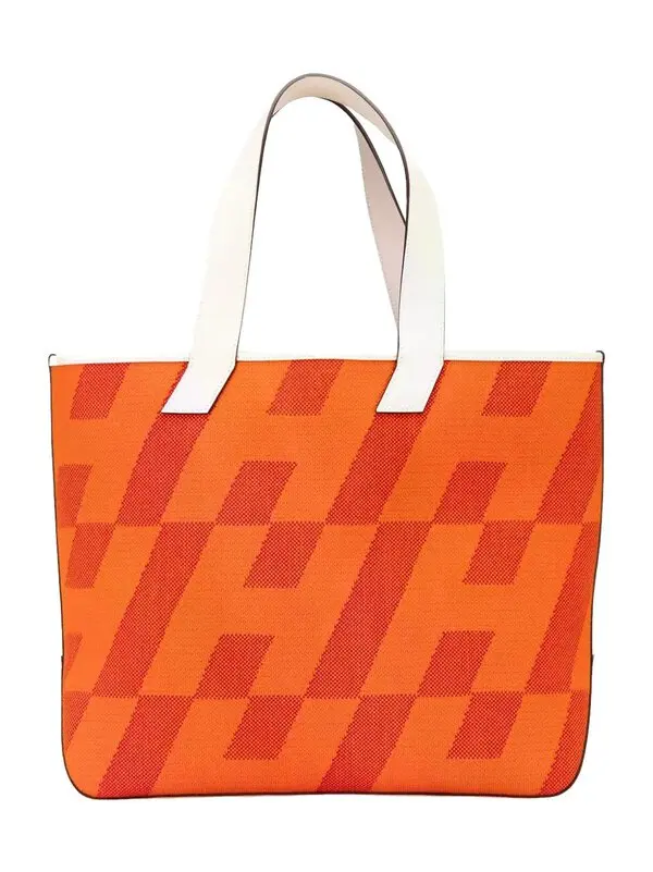Hermès Toile H En Biais 40 Cabas Tote Bag - White