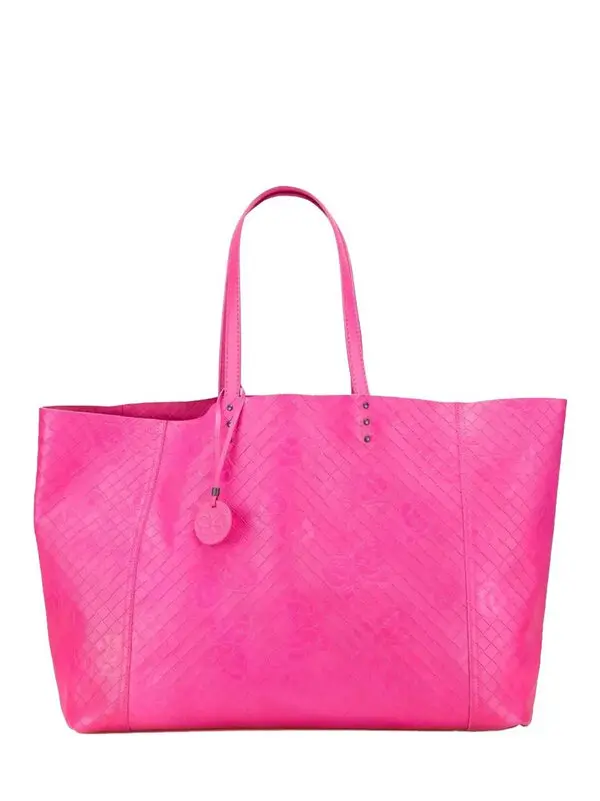 Bottega Veneta Leather Intrecciomirage Butterfly Tote Bag - Pink