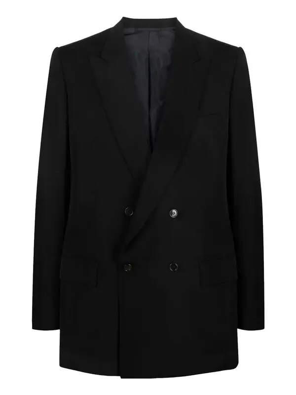 A.N.G.E.L.O. VINTAGE CULT 1970s Notched Lapels Double-breasted Blazer - Black