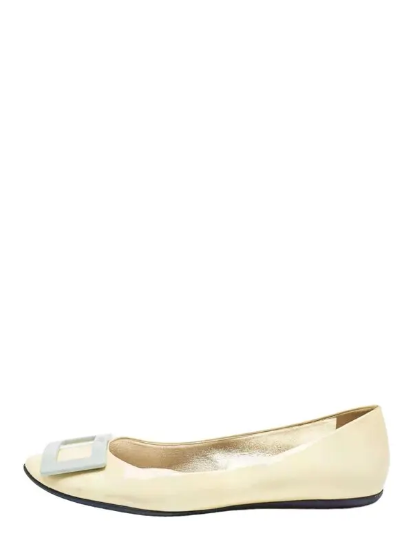 ROGER VIVIER Trompette Buckle-detail Ballet Flats - Yellow
