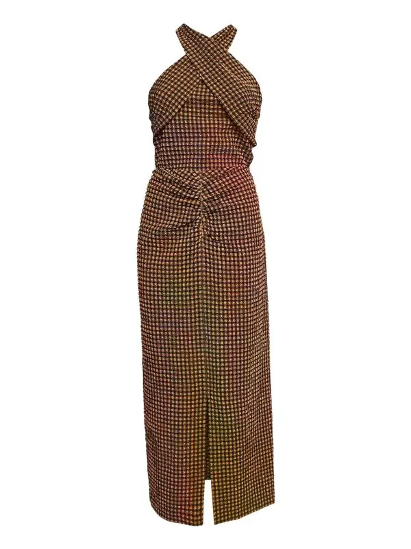 Nanushka Checked Skirt And Top Set - Brown