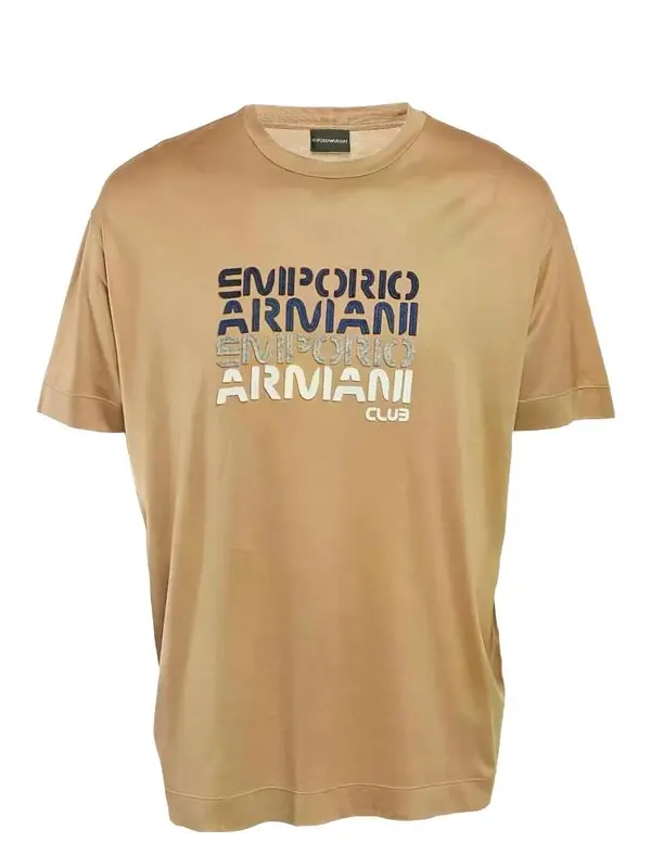Emporio Armani Logo-appliqué T-shirt - Brown