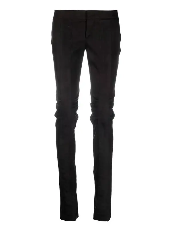 Gucci 2000s Gathering-detailed Low-rise Trousers - Brown